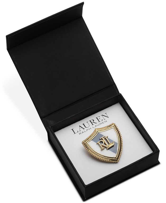 Lauren Ralph Lauren Gold-Tone Logo Shield Pin - Macy's