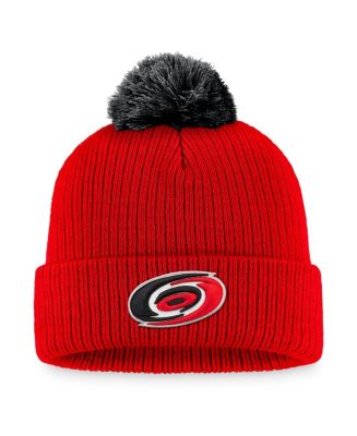 Men's Fanatics Red Carolina Hurricanes Team Cuffed Knit Hat with Pom ...