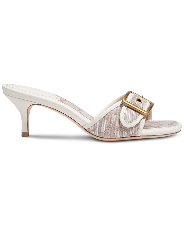 COACH Women's Margot Kitten-Heel Slide Sandals & Reviews - Sandals ...