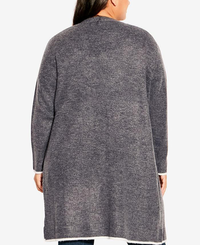 Avenue Plus Size Soft Plain Cardigan Sweater & Reviews - Sweaters ...