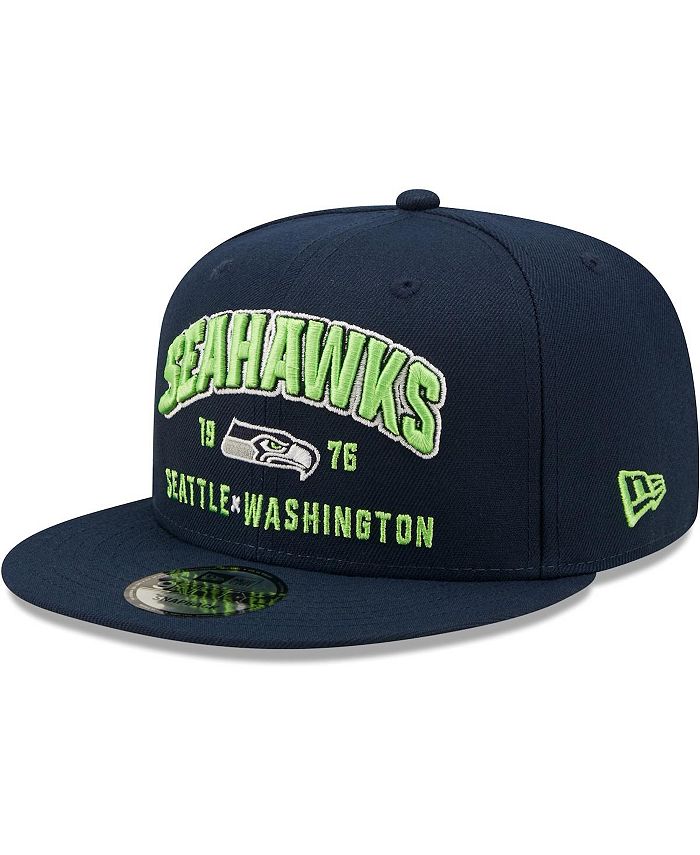New Era Men's College Navy Seattle Seahawks Stacked 9Fifty Snapback Hat ...
