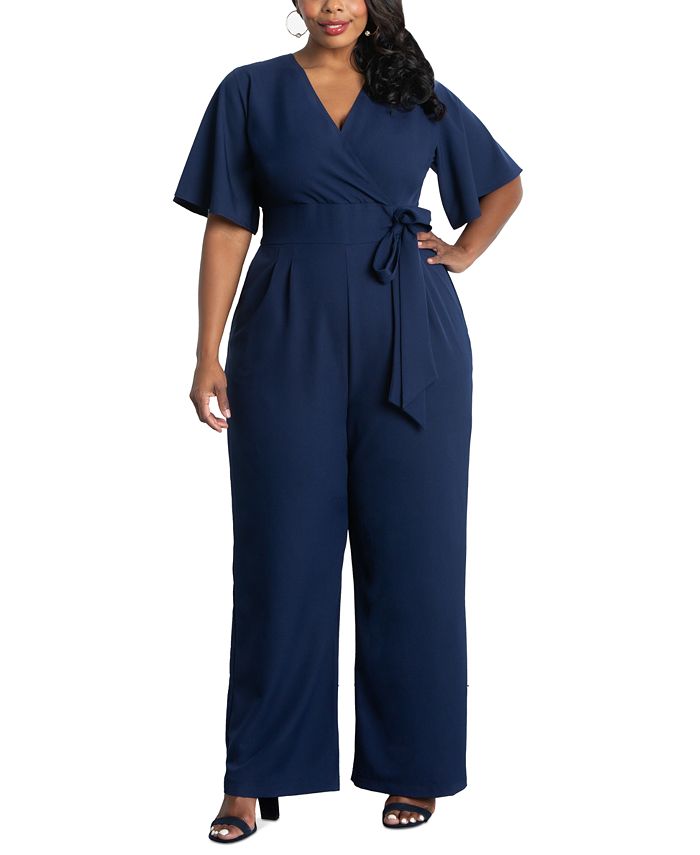 Kiyonna Women's Plus size Charisma Crepe Jumpsuit - Macy's