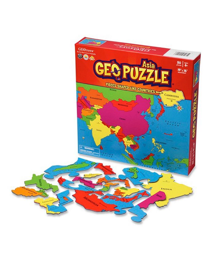 Flat River Group Geotoys Geopuzzle Asia, 50 Piece - Macy's