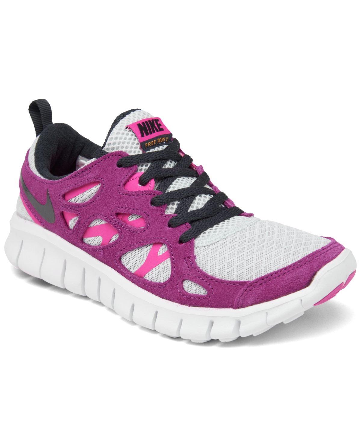 Nike Big Girls Free Run 2 Running Sneakers From Finish Line In Black ...