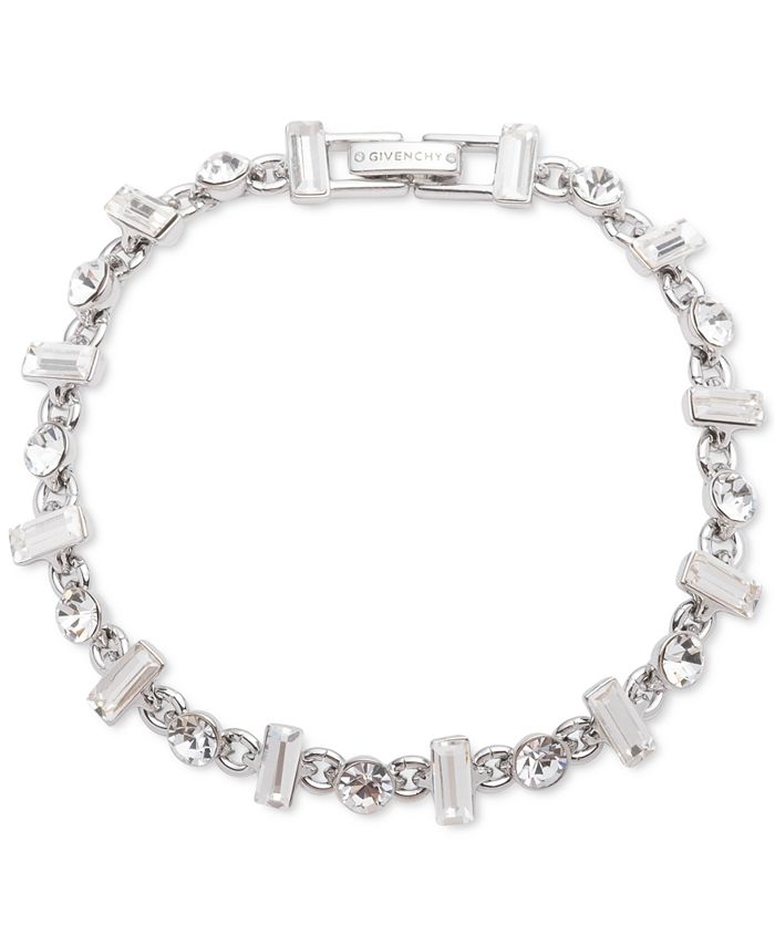 Givenchy Silver-Tone Mixed Crystal Flex Bracelet - Macy's