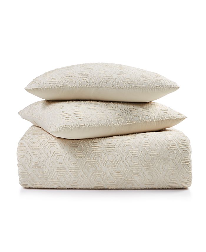 Oake Clipped Hexagon Comforter, Full/Queen, Created for Macy's - Macy's