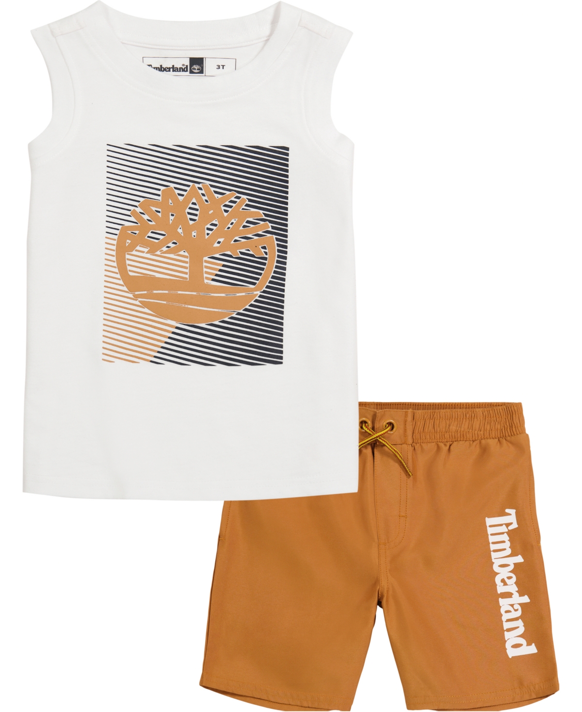 Timberland Baby Boys Tree Logo Muscle T-shirt And Shorts Set, 2 Piece ...