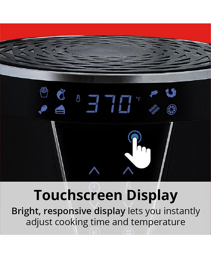 Aria 5Qt Teflon-Free Ceramic Air Fryer with 2-Tier Stainless Steel Rack ...