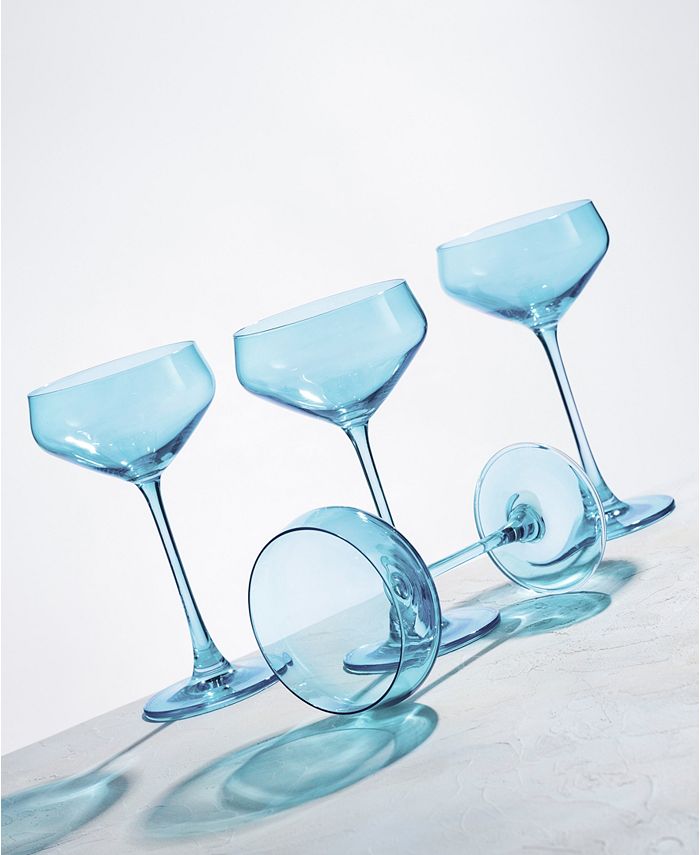 Godinger Sheer Blue Coupes, Set of 4 - Macy's