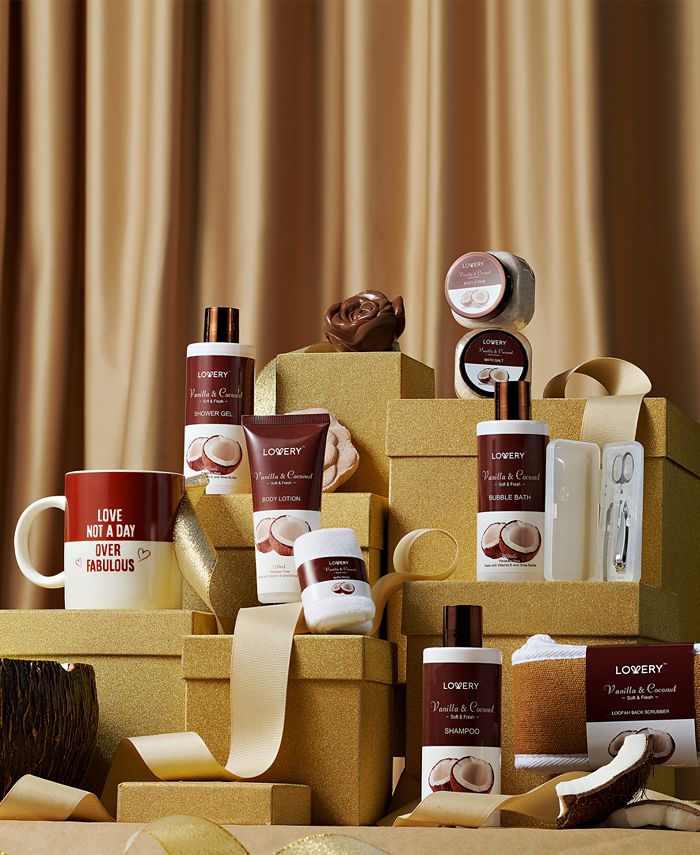 Lovery Men's Gift Set, Bath and Shower Gift Basket, Coconut Body Care ...