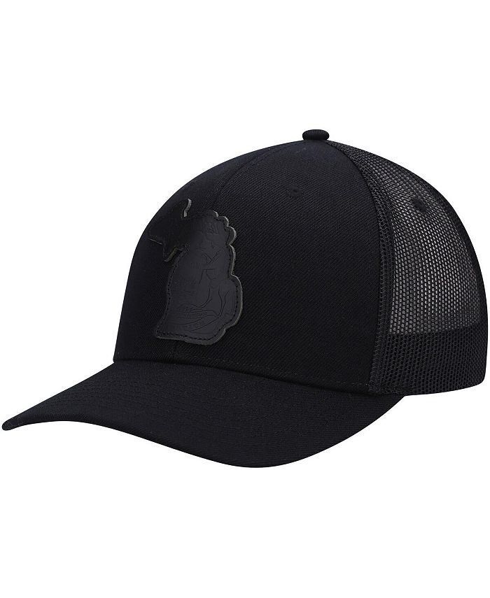 Local Crowns Men's Michigan Blackout State Patch Trucker Snapback Hat ...