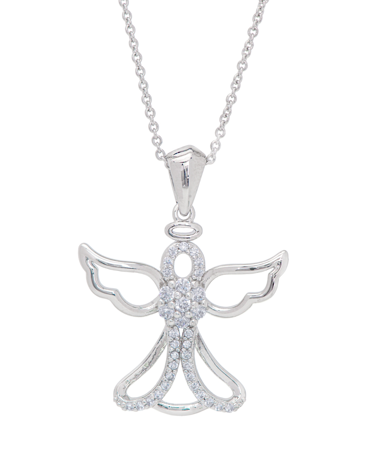 Click here for Womens Fine Silver Plated Cubic Zirconia Angel Pen... prices