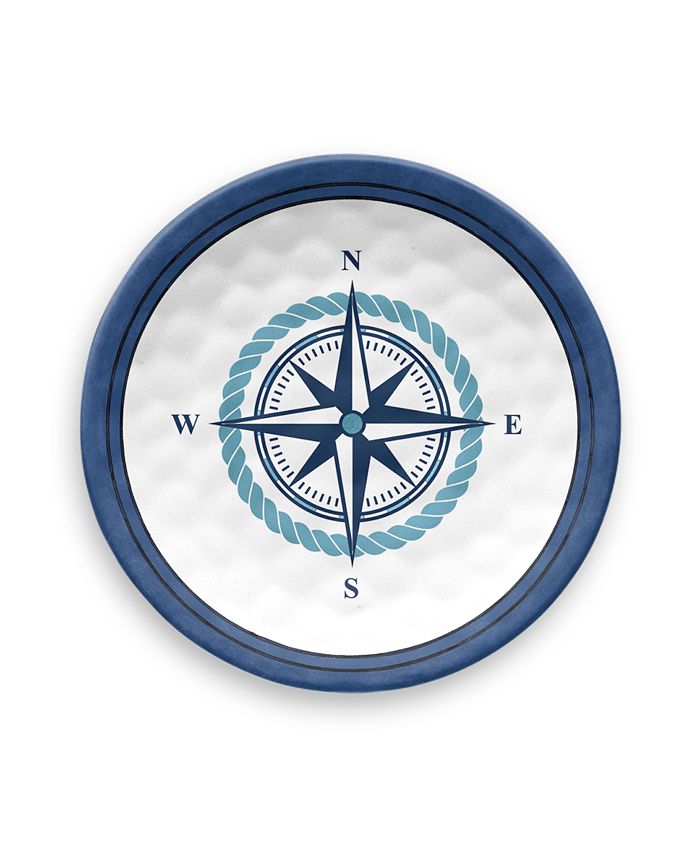 TarHong Melamine Nautical Anchor Appetizer Plates, Set of 4 - Macy's