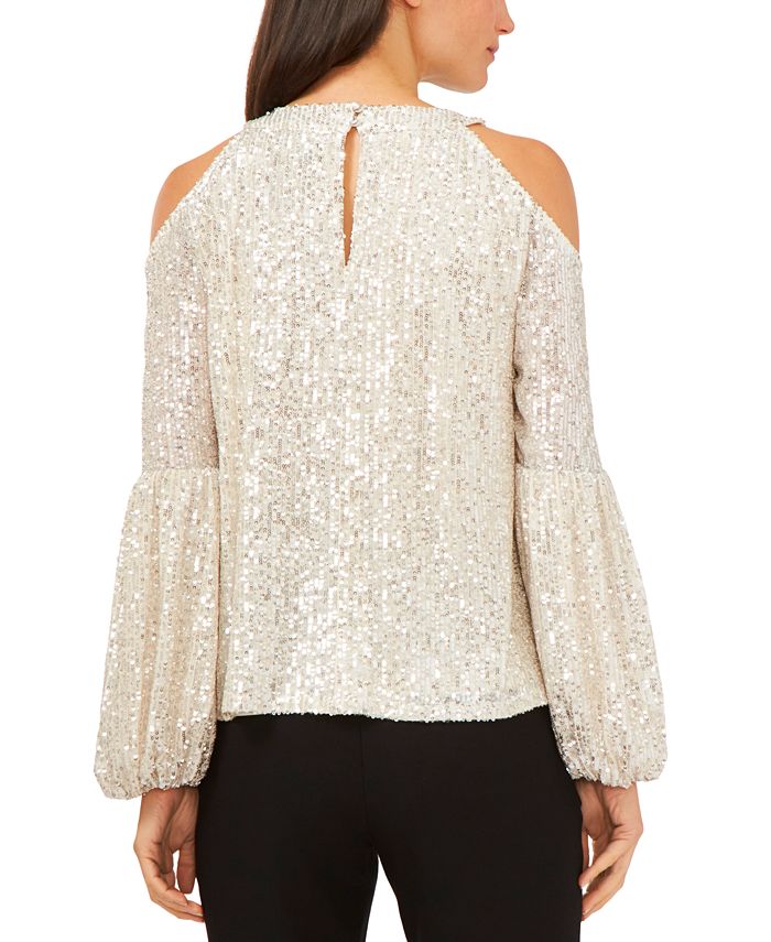 MSK One-Shoulder Sequined Top - Macy's