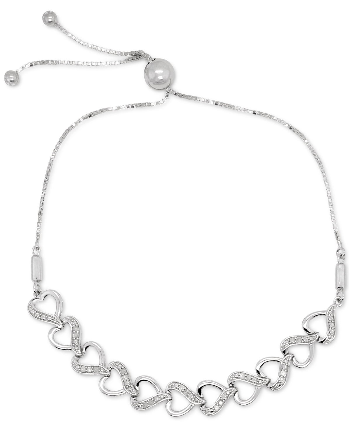 Click here for Diamond Heart Bolo Bracelet (1/6 ct. t.w.) in Ster... prices