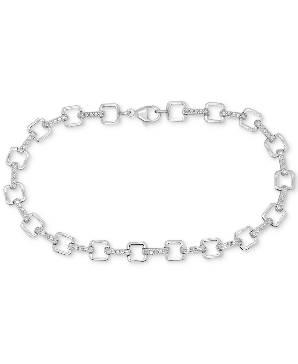 Click here for Diamond Square Link Bracelet (1/6 ct. t.w.) in Ste... prices
