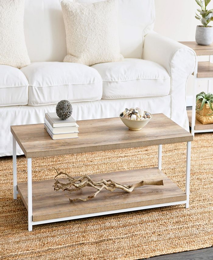 Household Essentials Wide Coffee Table with Storage Shelf - Macy's