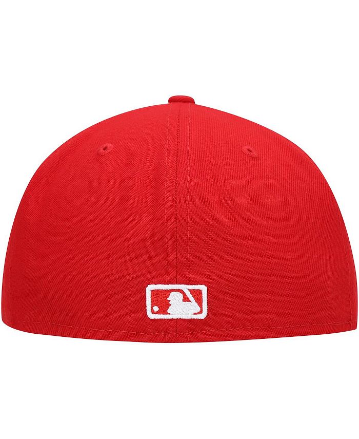 New Era Men's Red Los Angeles Dodgers Logo White 59FIFTY Fitted Hat ...