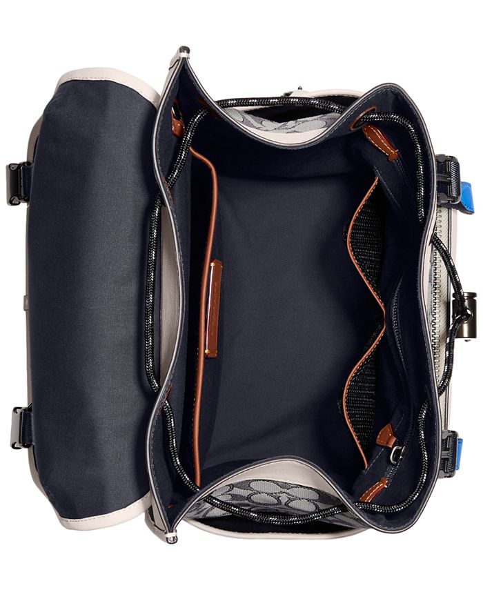 COACH Men's League Signature Jacquard Flap Backpack - Macy's