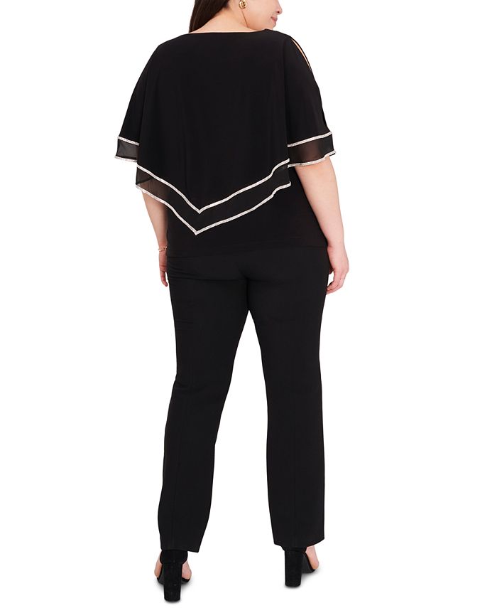 MSK Plus Size Embellished Overlay Top - Macy's