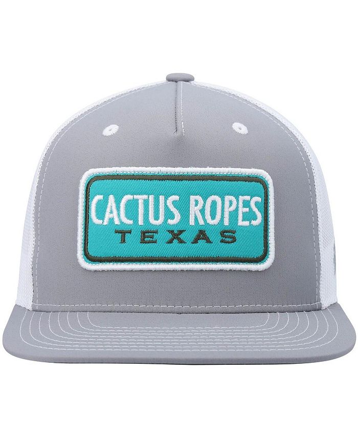 Hooey Men's Gray, White Cactus Ropes Trucker Snapback Hat - Macy's