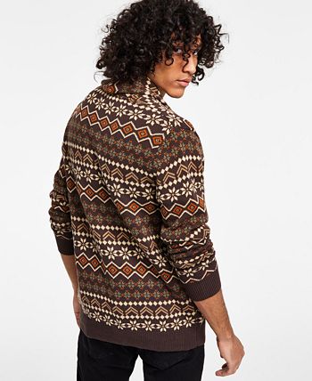 Sun + Stone Men's Fair Isle Cardigan Sweater, Created for Macy's - Macy's