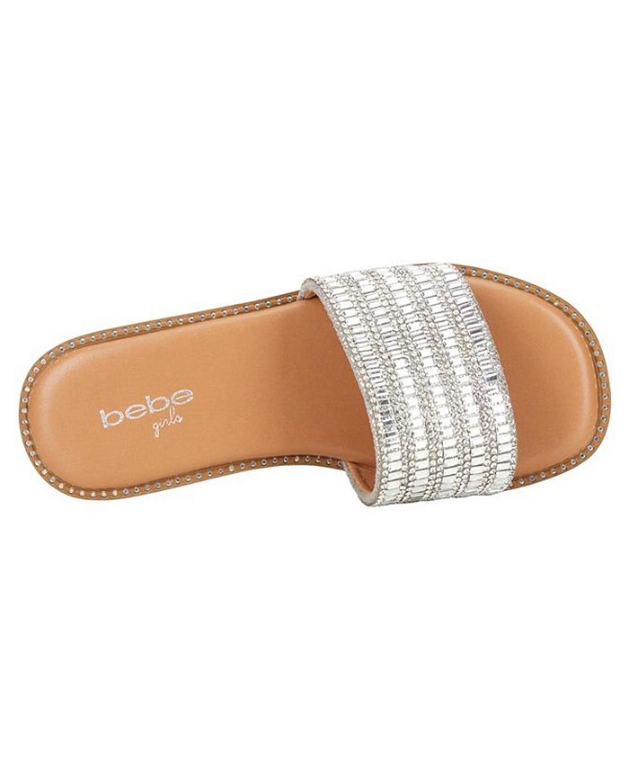 Bebe Little Girls Open Toe T-strap Slide Sandals - Macy's