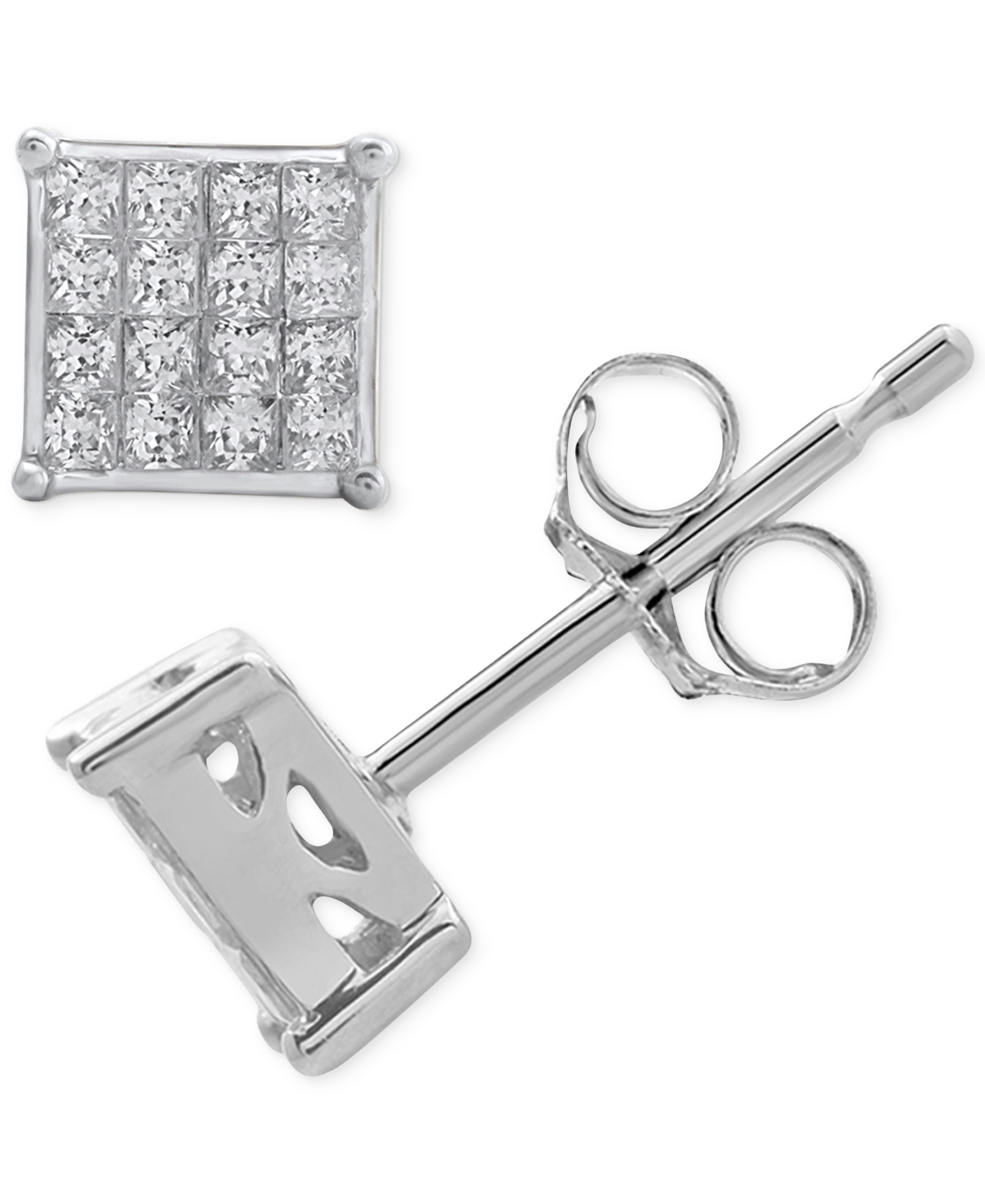 Click here for Diamond Princess Cluster Stud Earrings (3/4 ct. t.... prices