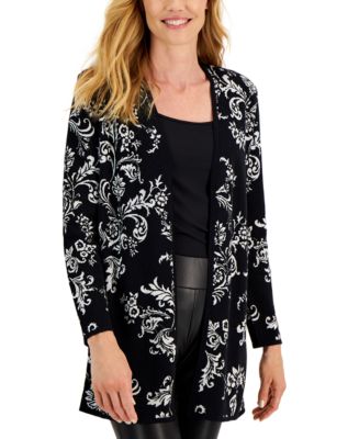 JM Collection Candlelight Stories Jacquard Cardigan Sweater, Created ...