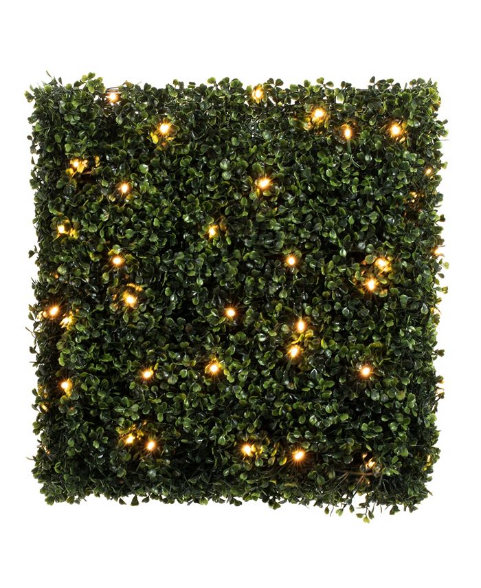 Vickerman 20" Artificial Boxwood Cube with 100 Warm Light Emitting ...