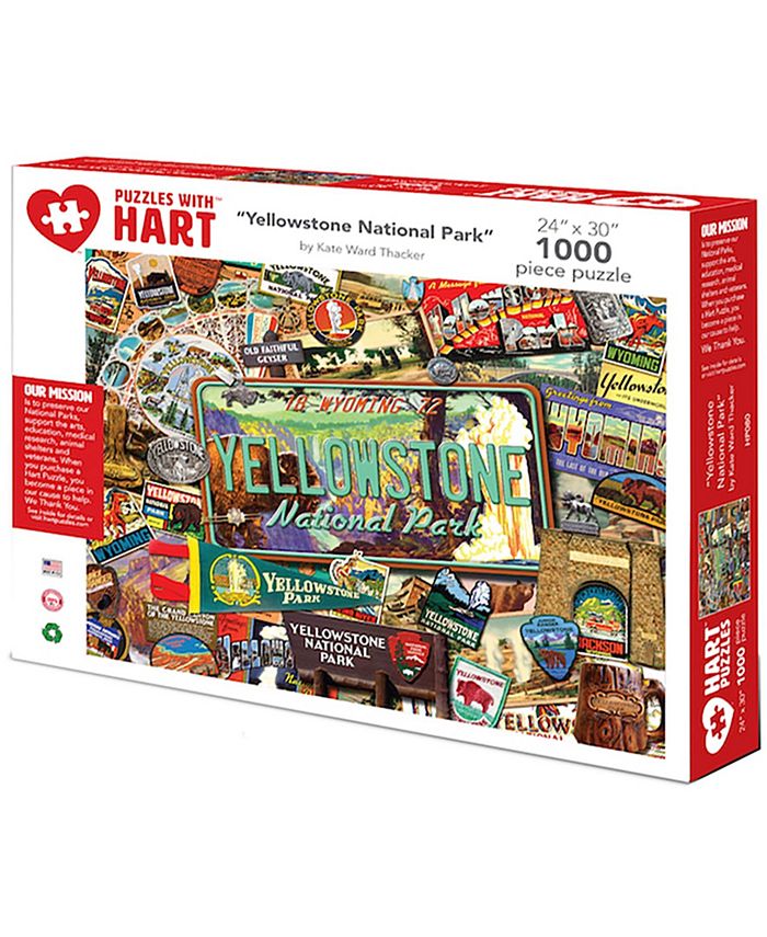 Hart Puzzles Yellowstone National Park 24" x 30" By Kate Ward Thacker ...