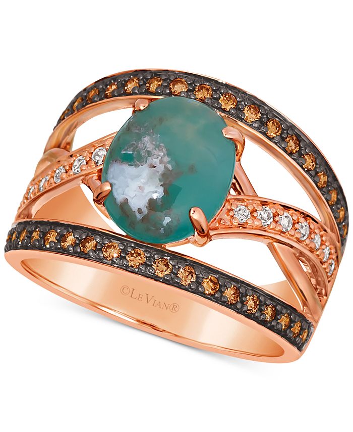 Le Vian Aquaprase Candy & Diamond (3/8 ct. t.w.) Openwork Statement ...