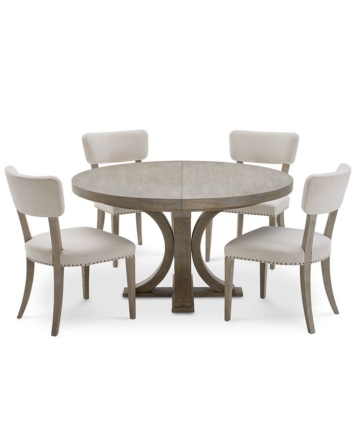 Bernhardt Albion 5 Pc Dining Set Round Table And 4 Side Chairs Macys