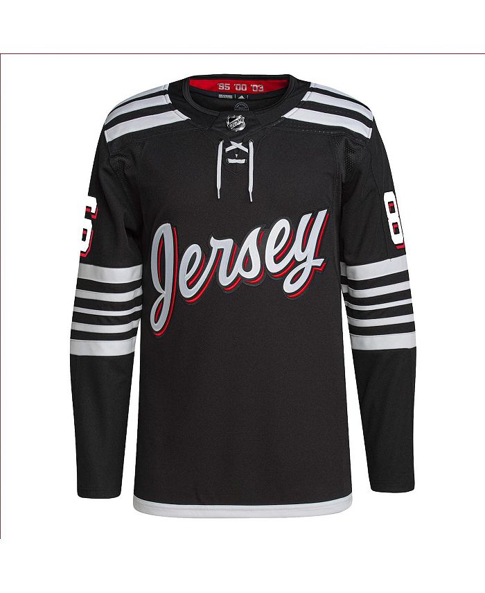 adidas Men's Jack Hughes Black New Jersey Devils 2021/22 Alternate Authentic Pro Player Jersey ...