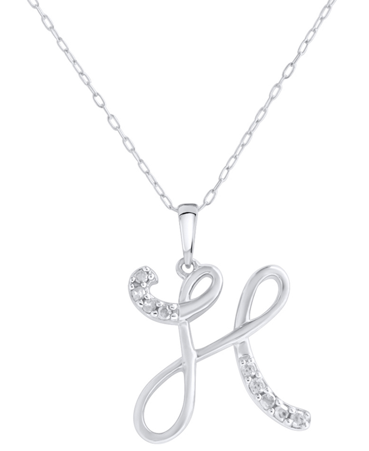 Click here for Diamond Fancy Initial 18 Pendant Necklace (1/10 ct... prices