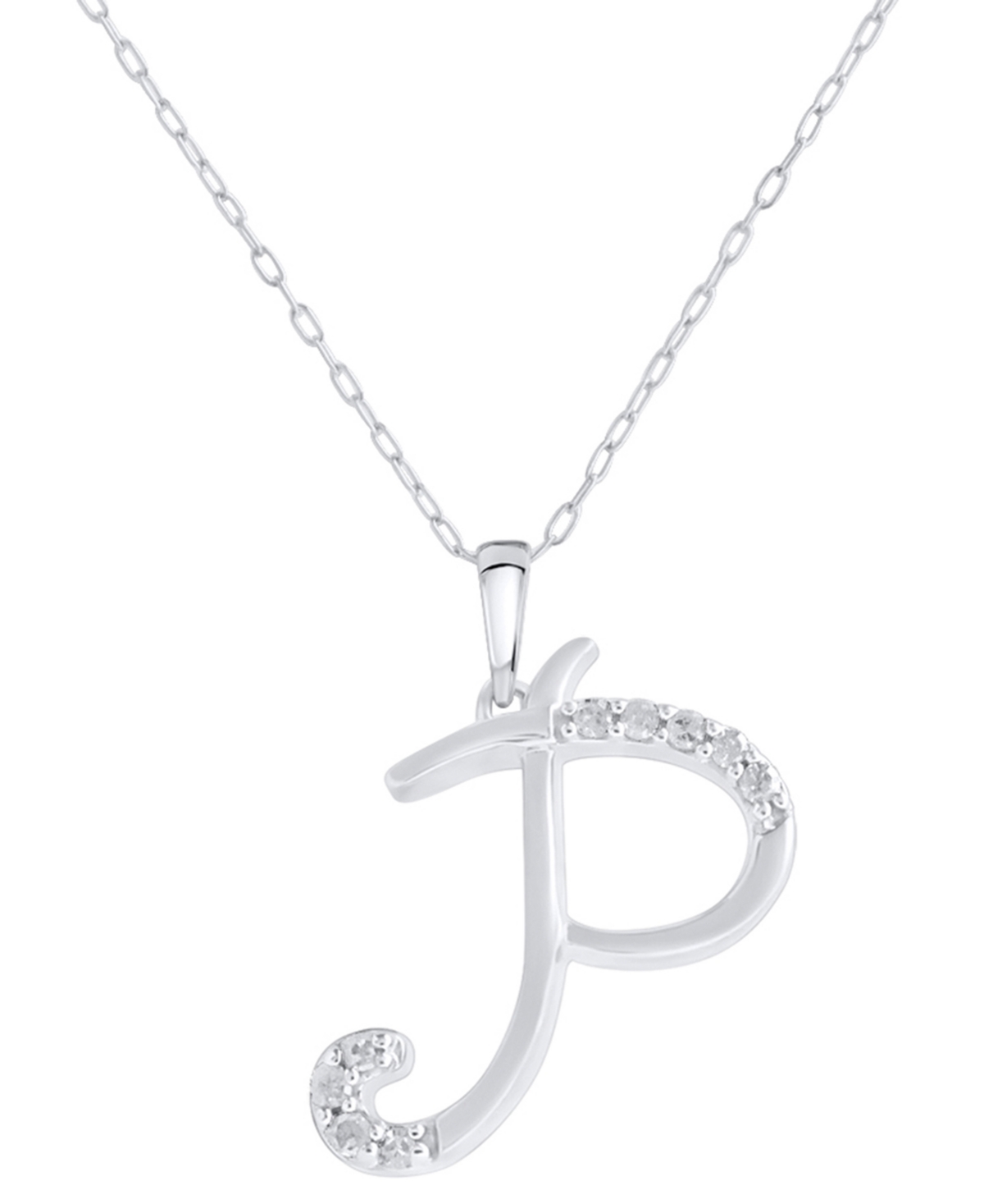 Click here for Diamond Fancy Initial 18 Pendant Necklace (1/10 ct... prices