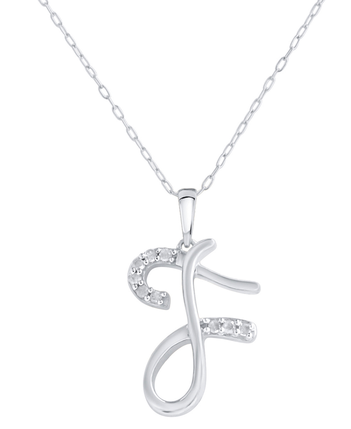 Click here for Diamond Fancy Initial 18 Pendant Necklace (1/10 ct... prices