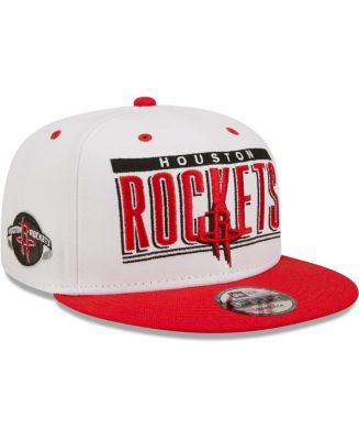 Men's New Era White, Red Houston Rockets Retro Title 9Fifty Snapback ...