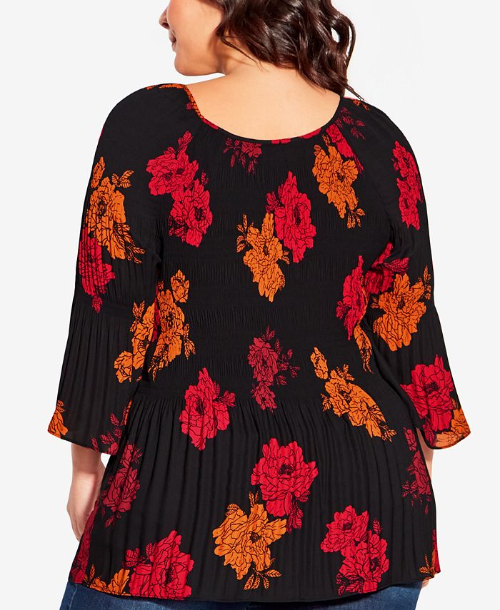 Avenue Plus Size Fairville Pleated Top & Reviews - Tops - Plus Sizes ...