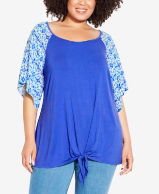 Plus Size Grace Tie Front Top - Macy's