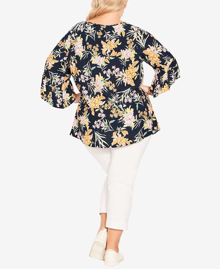 AVENUE Plus Size Abby Pintuck Top - Macy's