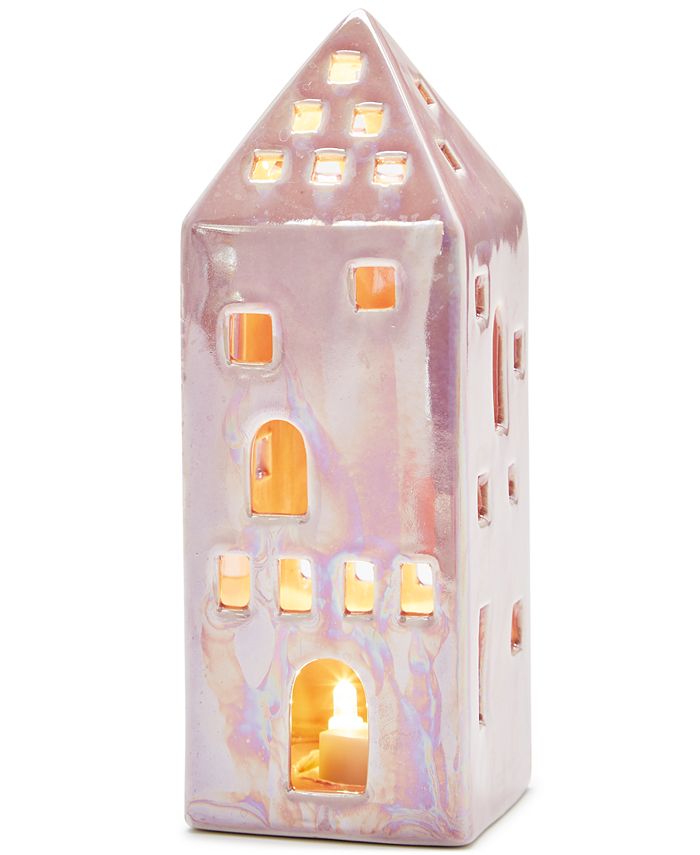 Holiday Lane Pastel Prism Porcelain House LED Light-Up Decor, Created ...