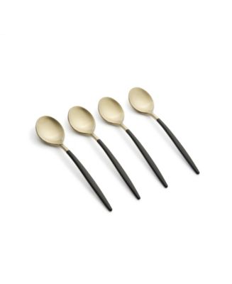 Cambridge Silversmiths Gaze Two Tone Black-Gold Satin Demi Spoon Set, 4 ...