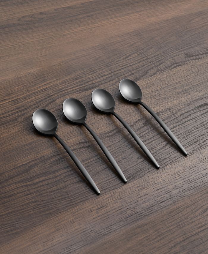 Cambridge Silversmiths Gaze Black Satin Demi Spoon Set, 4 Piece - Macy's