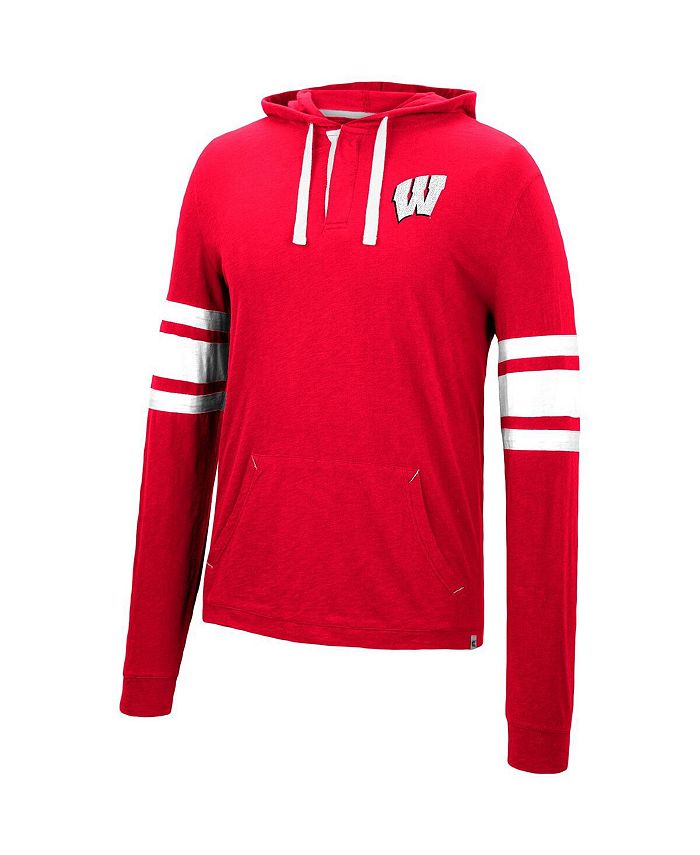Colosseum Men's Red Wisconsin Badgers Lebowski Hoodie Long Sleeve T ...