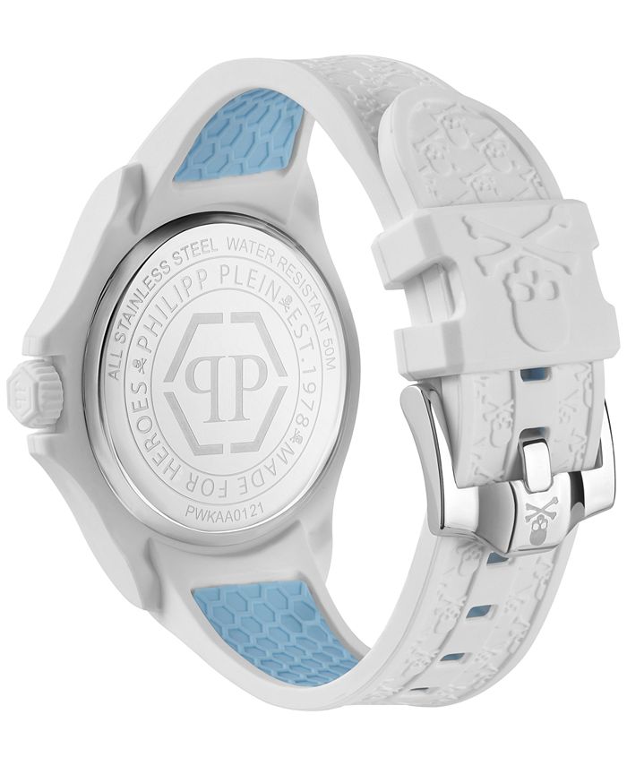 Philipp Plein Men's Plein Power White Silicone Strap Watch 43mm - Macy's