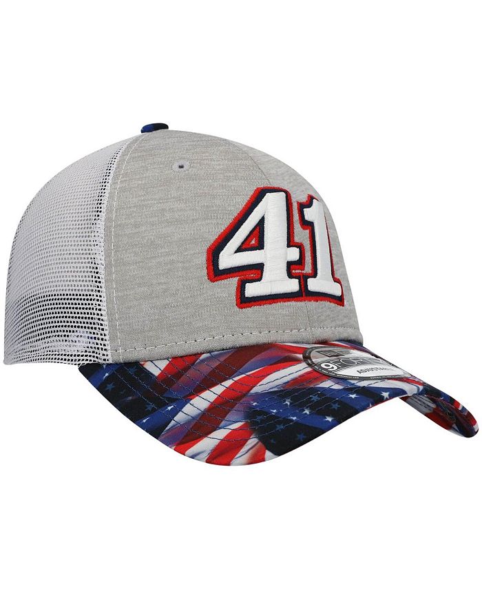 New Era Men's Gray and White Cole Custer 9FORTY American Salute Trucker ...