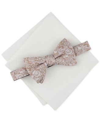 Bar III Men's Wiles Floral Bow Tie & Pocket Square Set, Created for ...