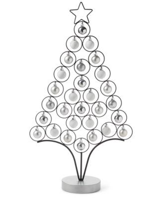 Holiday Lane Black & White Metal Wired Tree Decoration, Created for ...