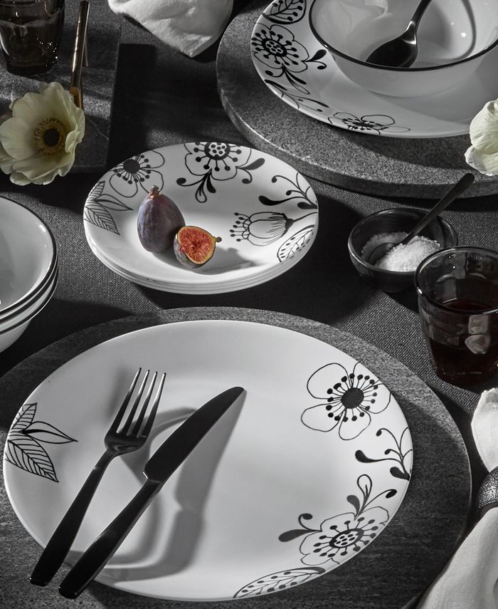 Corelle Inked Poppy 12-Piece Dinnerware Set, Service for 4 - Macy's